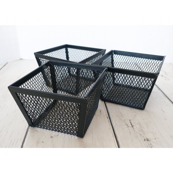 Storage & Organization | Desktop Organizer Set Of 3 Black Mesh Metal ...